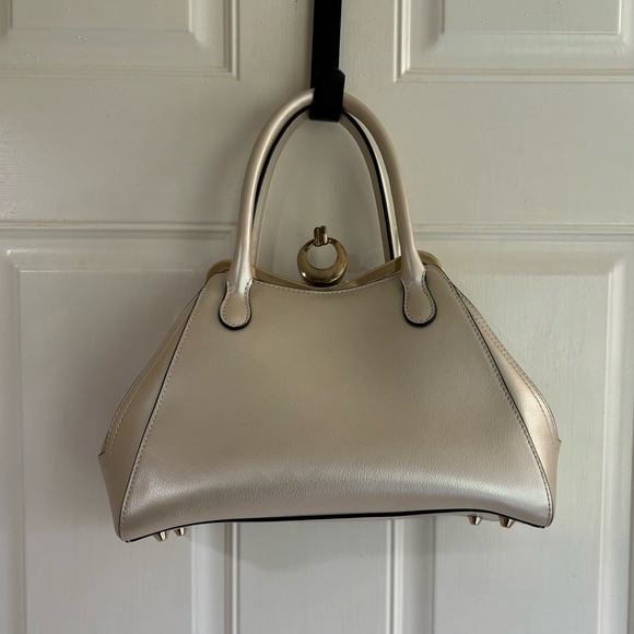 Cromia | Bags | Cromia Cream Convertible Leather Purse W Gold Framenew ...